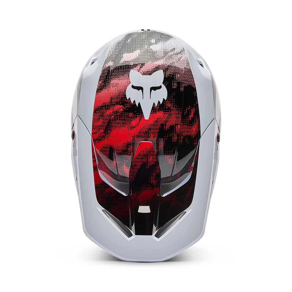 FOX V1 KAIROS HELMET – WHITE/FLO RED - RIDE Motorsport