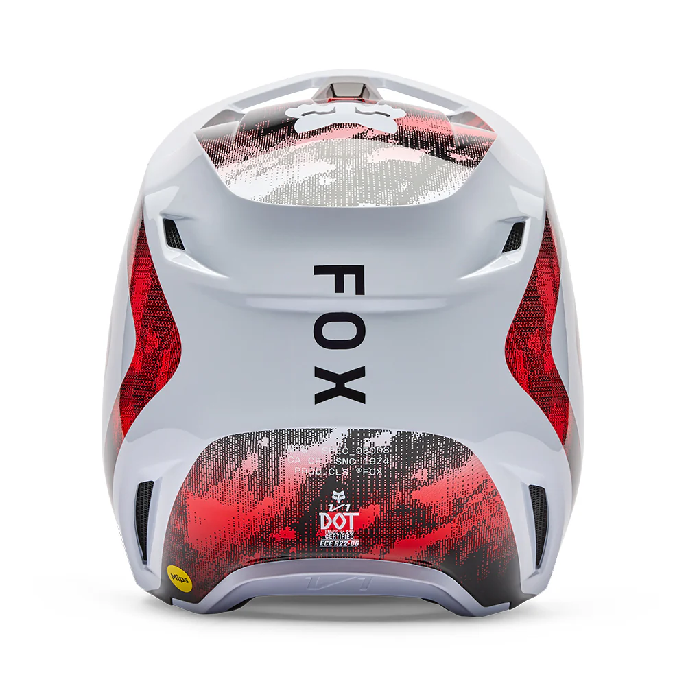 FOX V1 KAIROS HELMET – WHITE/FLO RED - RIDE Motorsport