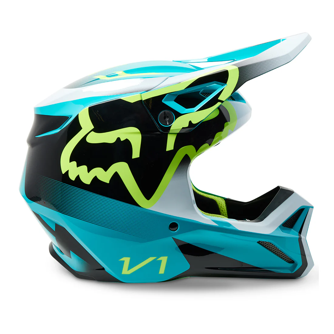 FOX V1 LEED HELMET YOUTH DOT TEAL – M - RIDE Motorsport